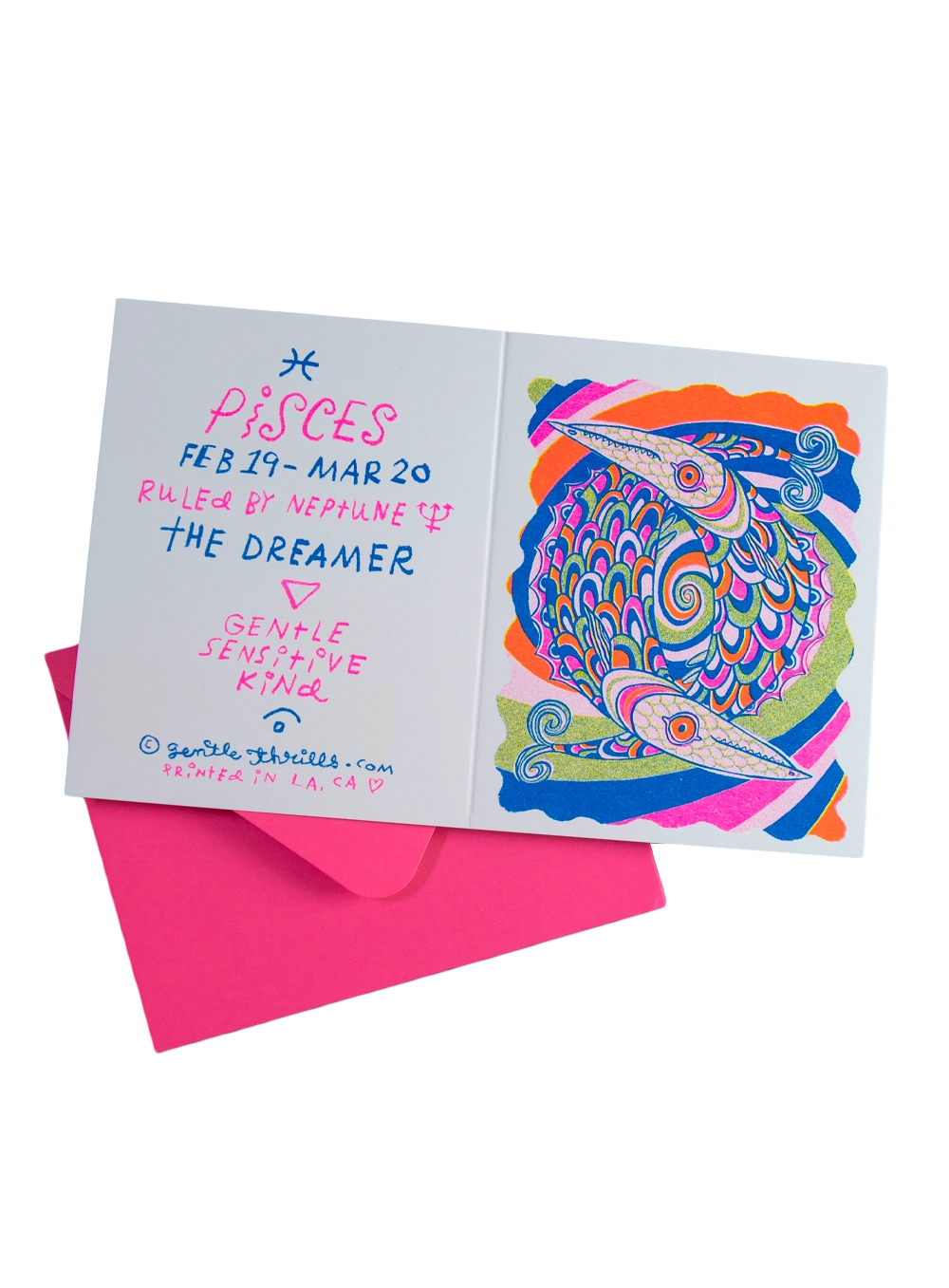 Gentle Thrills / Pisces Risograph Card — OPEN EDITIONS