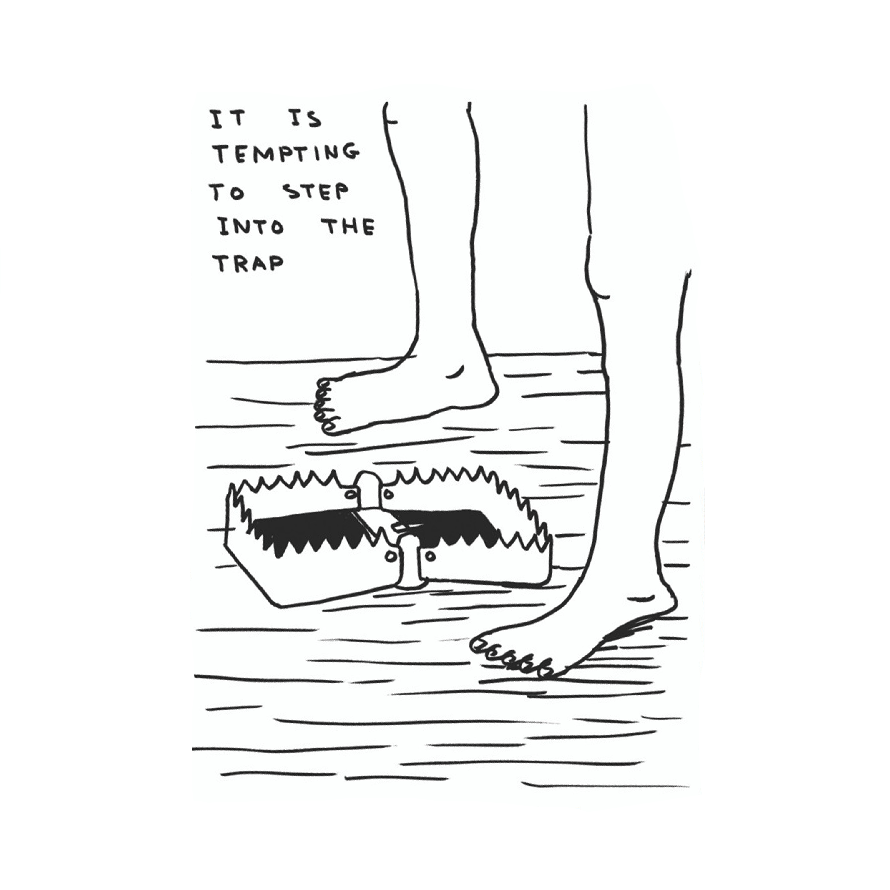David Shrigley // Step Into Trap Postcard — OPEN EDITIONS